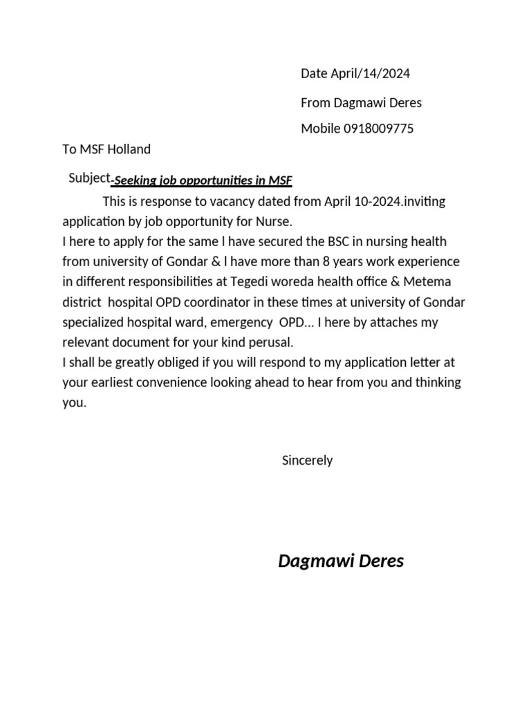 MSF Dag CV | PDF | Health Care | Health Sciences