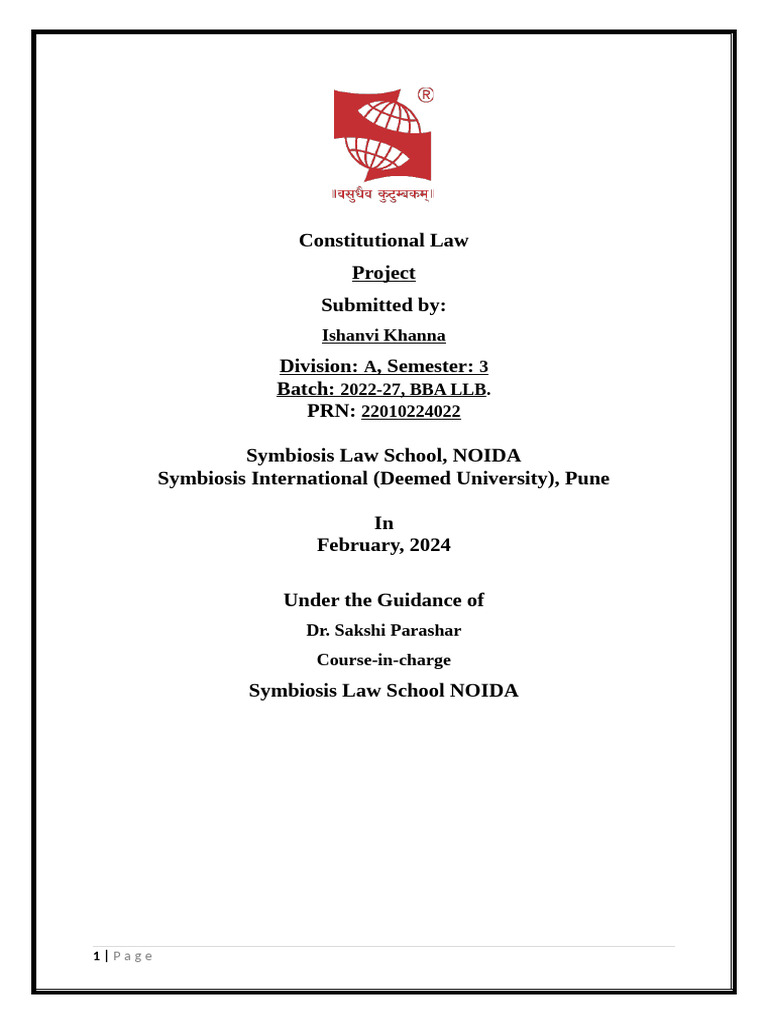 Constitutional Law Project | PDF | Democracy | Political Ideologies