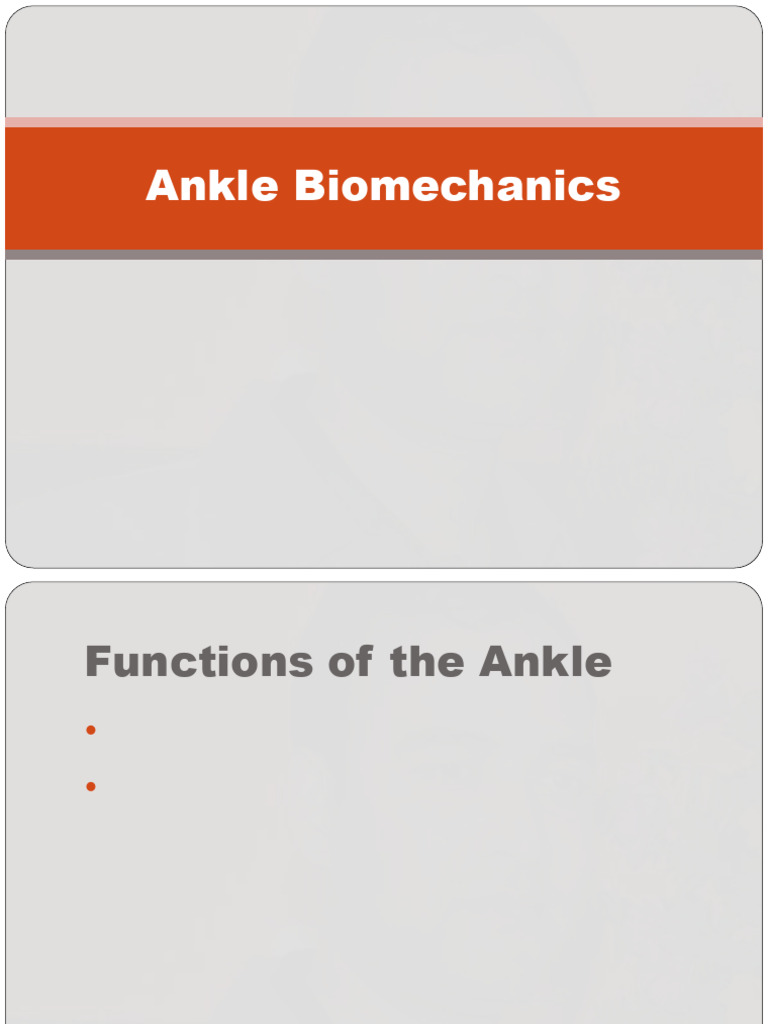 Ankle Biomechanics Pdf Ankle Anatomical Terms Of Motion