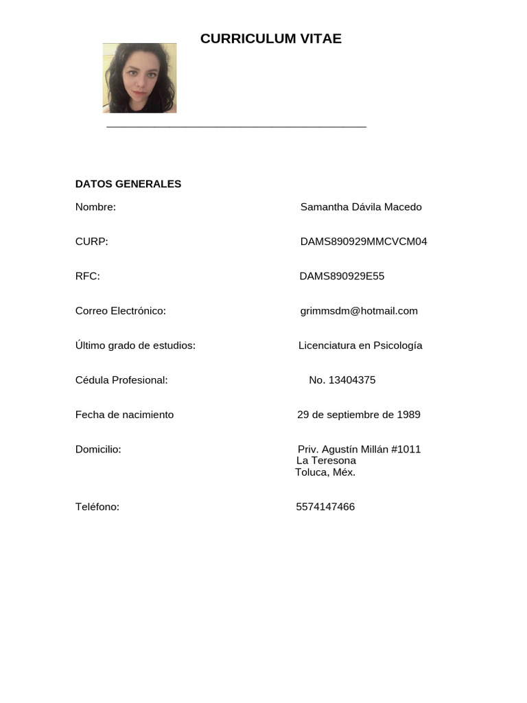 Curriculum - Sam 2024 | PDF | Sicología | Salud mental