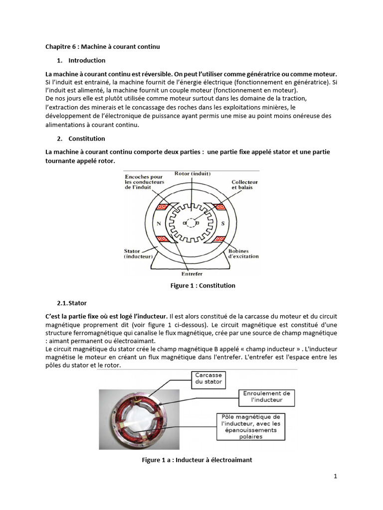 Chapitre 6. Machine À Courant Contiu | PDF | Champ magnétique ...