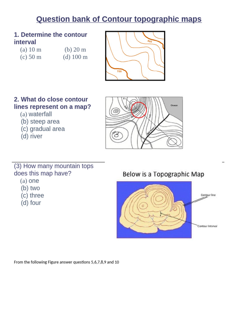 Contour Topographic Maps Practices | PDF | Contour Line | Topography