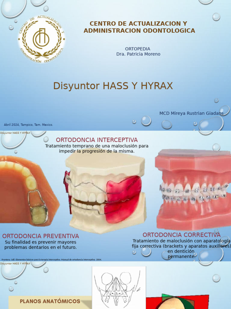 Disyuntor Hass y Hyrax - DRA PATRICIA | PDF | Ortodoncia | Ramas de ...