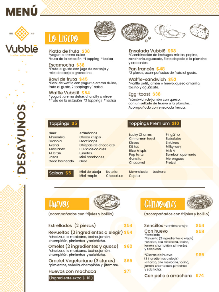 Menú Vubblé QR | PDF