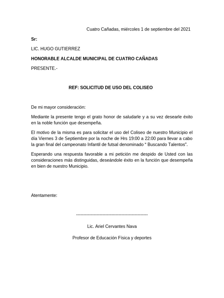 solicitud al alcalde | PDF