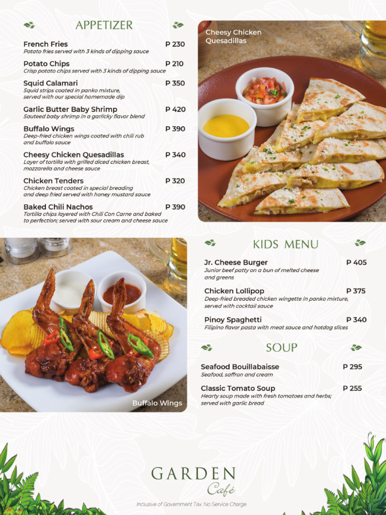 Garden Cafe Menu | PDF