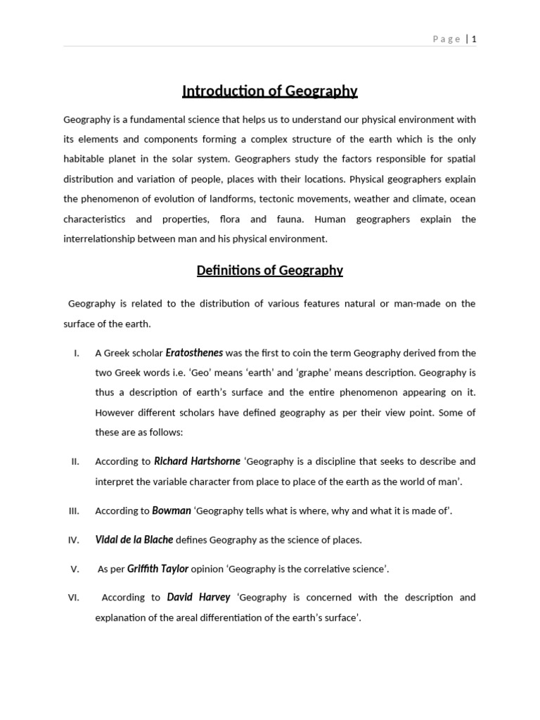 Definitions and Scope of Geography | PDF | Geography | Earth