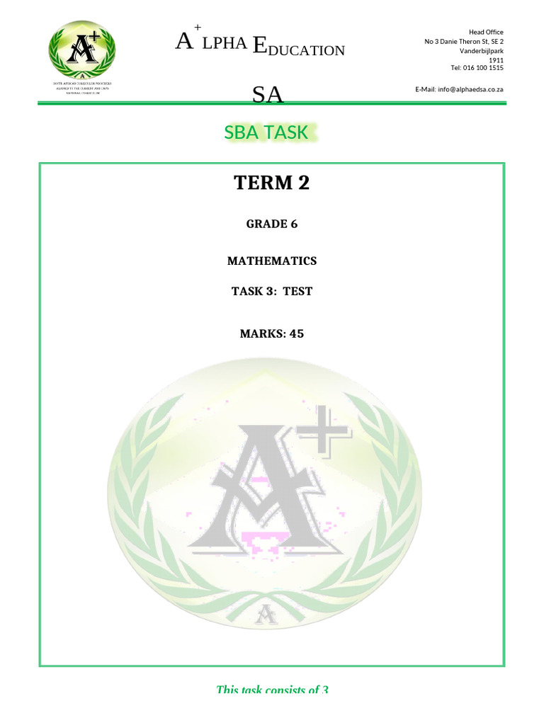 CD - Mathematics GR 6 Task 3 T 2 | PDF | Polytopes | Euclidean Geometry