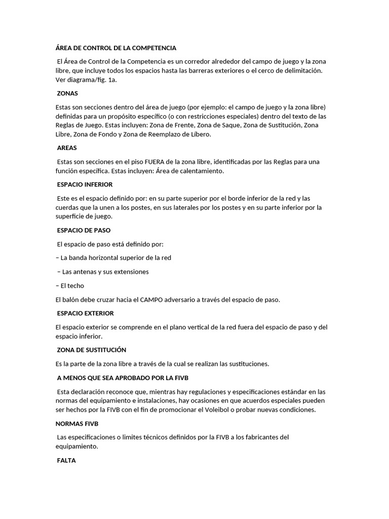 Área de Control de La Competencia | PDF | Vóleibol