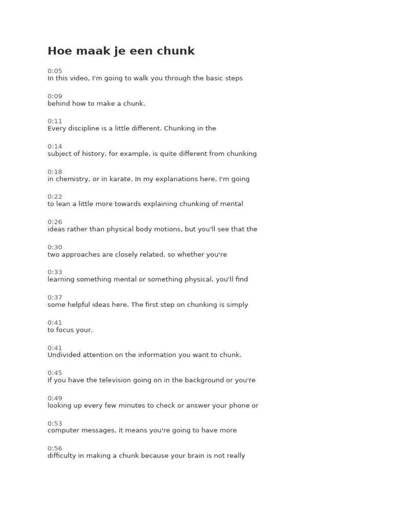 Chunking Techniques Explained | PDF | Concept | Attention