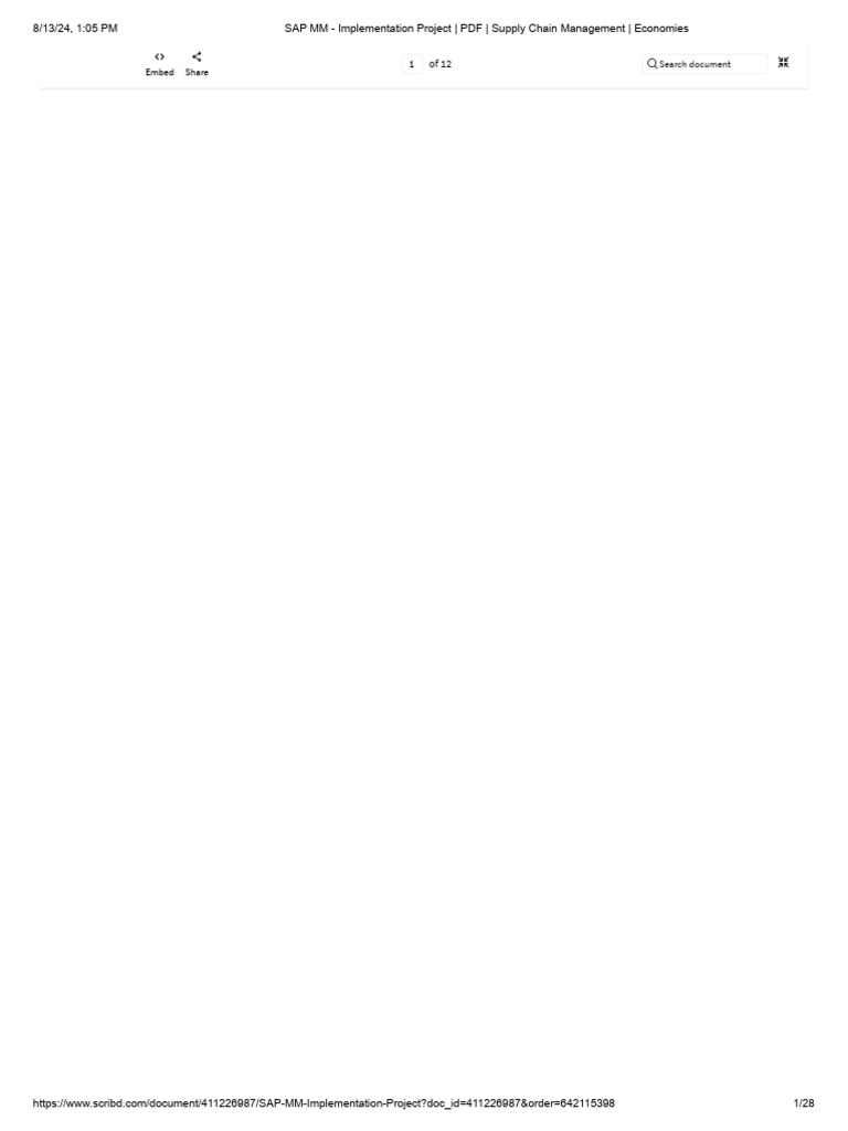 SAP MM - Implementation Project - PDF - Supply Chain Management ...