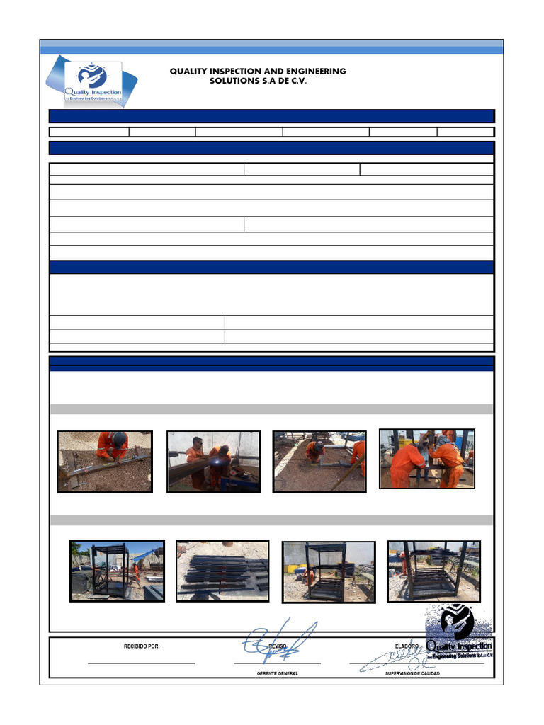 Reporte Qi-060-23 Fabricación de Rack para Tanques Rack-Qies-010 | PDF