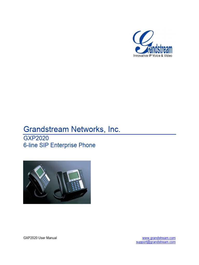 Grandstream GXP2020 | PDF | Session Initiation Protocol | Telephone