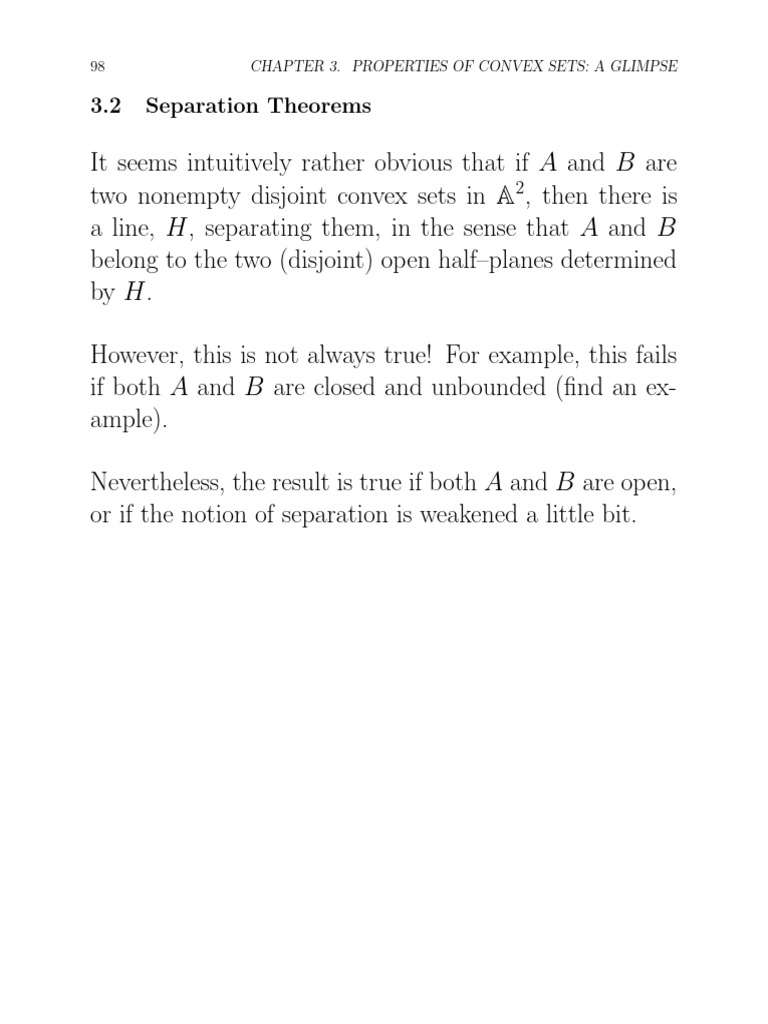 Convex Sets & Separation Theorems | PDF | Convex Set | Functional Analysis