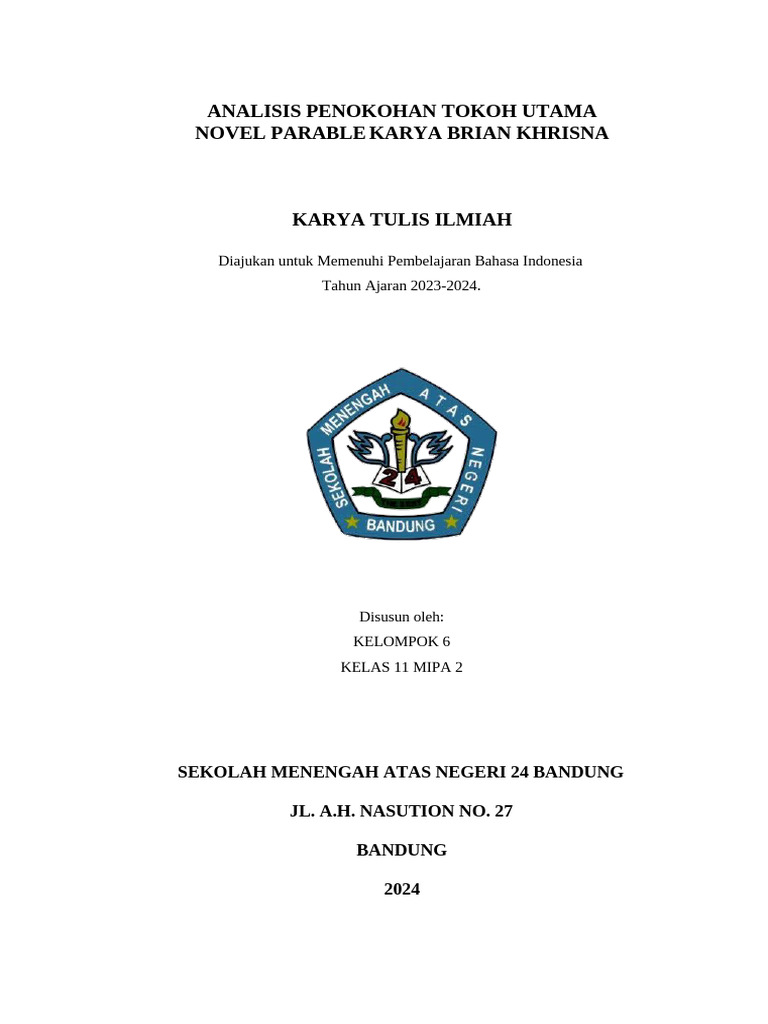 Analisis Penokohan Tokoh Utama Novel Parable Karya Brian Khrisna Extra ...