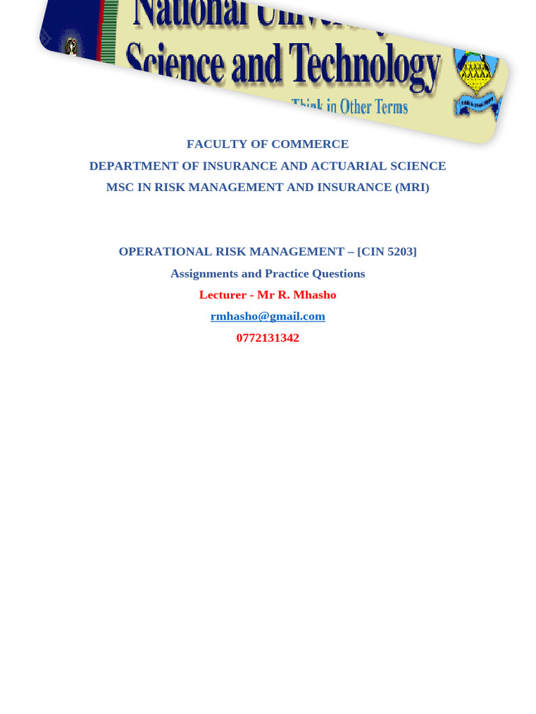 Assignments and Practice Questions 2020 (2) | PDF | Value At Risk ...