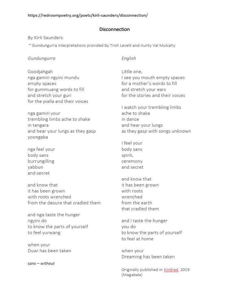 Disconnection Poem and Questions | PDF | Poetry