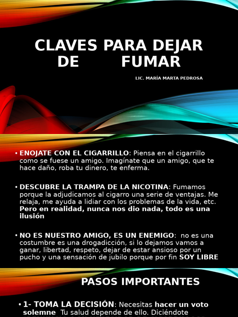 Claves para Dejar de Fumar Efectivamente | PDF | Cigarrillo | Nicotina