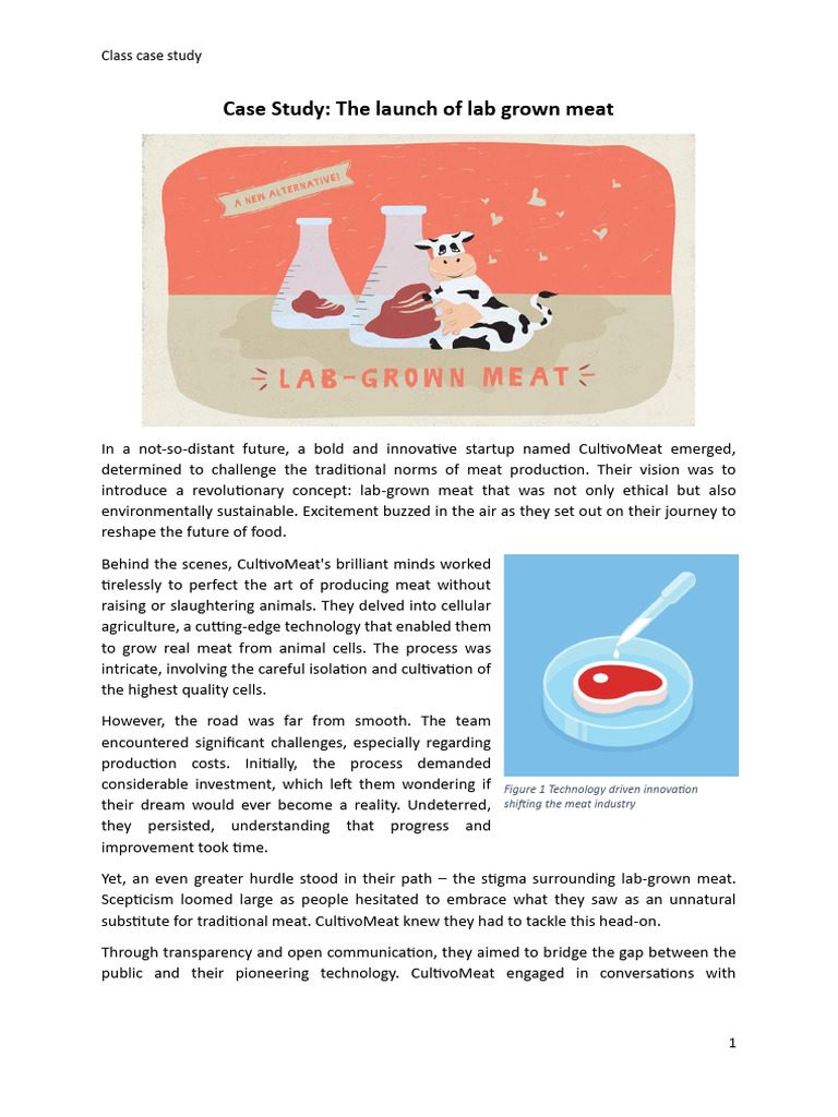 Case Study lab grown meat | PDF | Meat | Climate Change Mitigation