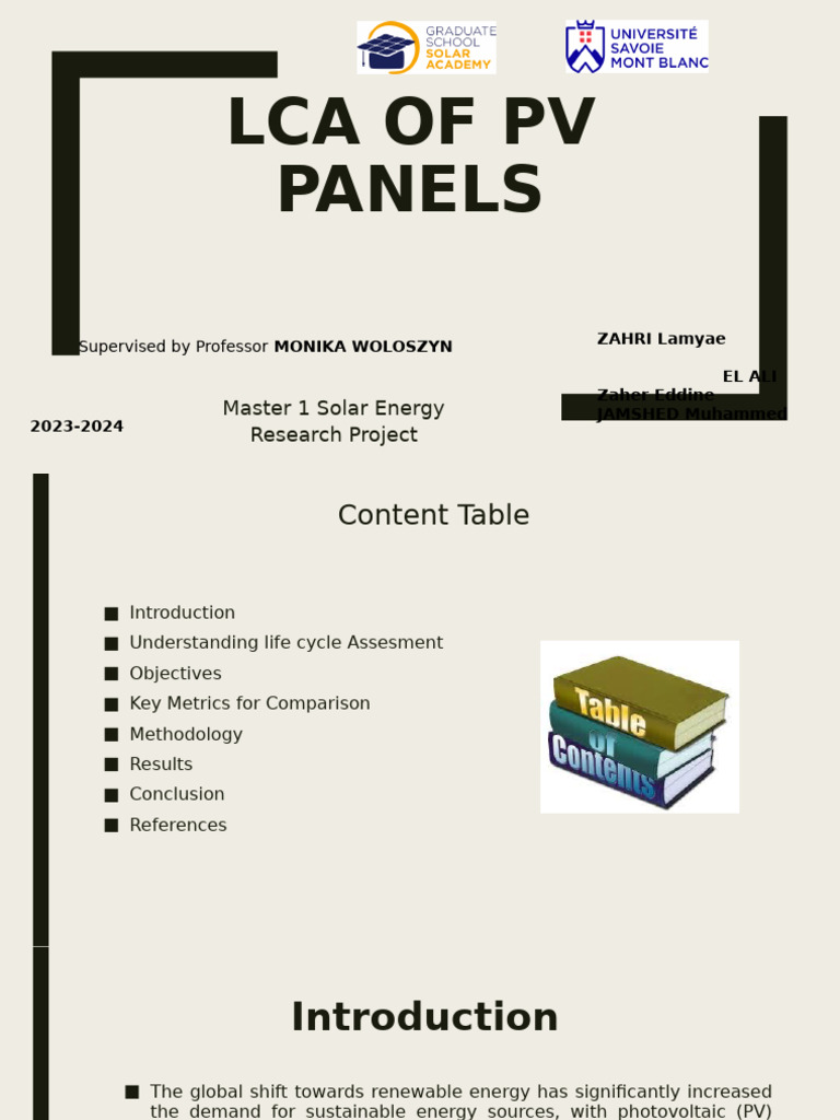Lca of PV Panel | PDF | Life Cycle Assessment | Photovoltaics