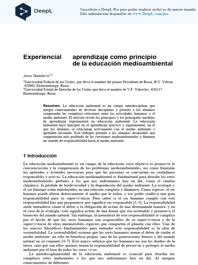 Experiential - Learning - As - Principle - of - Environmenta Es | PDF | Entorno natural ...