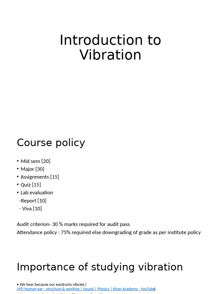 Introduction To Vibration | PDF | Oscillation | Trigonometric Functions