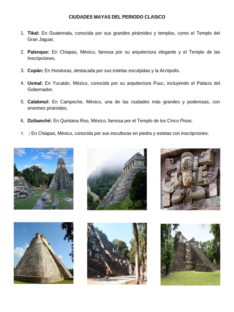 Siete Ciudades Mayas del Clásico | PDF | Civilización maya | México