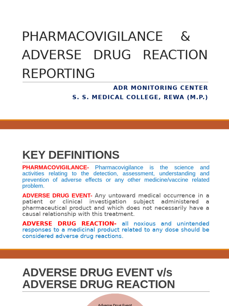Pharmacovigilance & ADR Reporting | PDF | Pharmacovigilance | Adverse ...