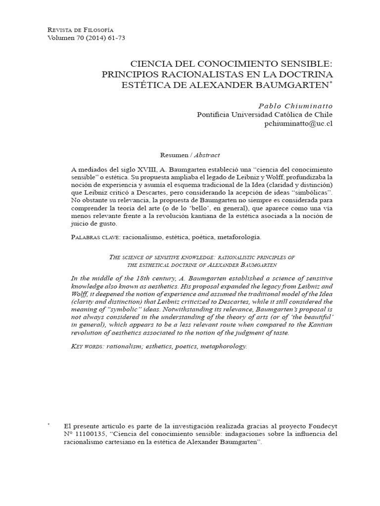Ciencia Del Conocimiento Sensible Princi | PDF | René Descartes ...