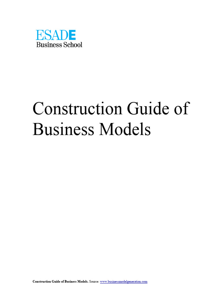 Construction Guide of Business Models The 9 Blocks ESADE | PDF ...
