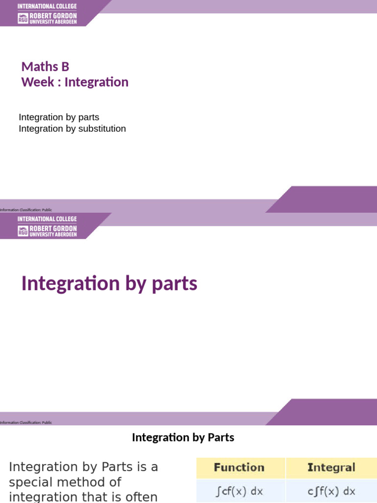 Integration by Parts | PDF | Integral | Calculus