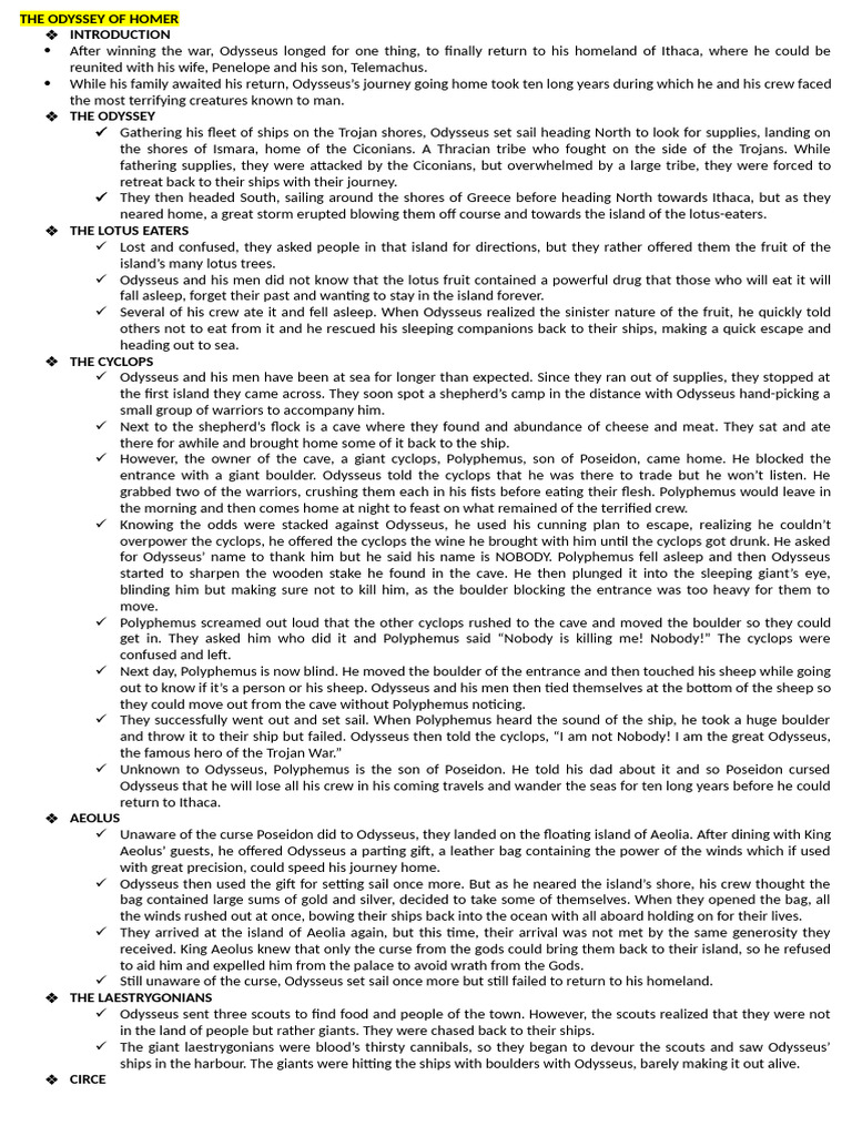 The Odyssey of Homer | PDF | Penelope | Odysseus