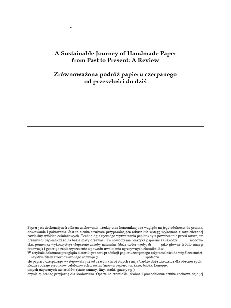 A_Sustainable_Journey_of_Handmade_P | PDF | Paper | Papermaking