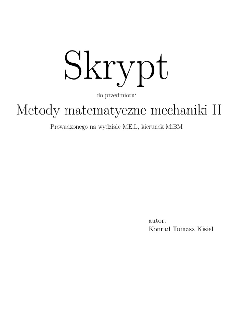 MMMII Skrypt | PDF