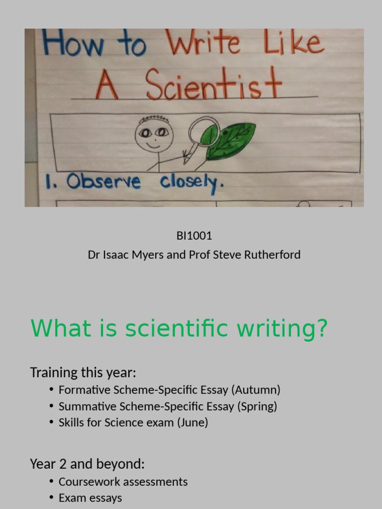 How To Write Like A Scientist - DR Myers and Prof Rutherford | PDF ...