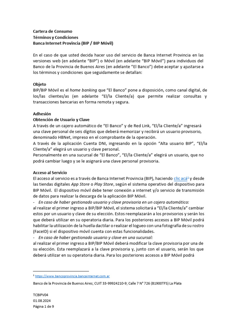 Tyc Bip | PDF | Bancos | Internet