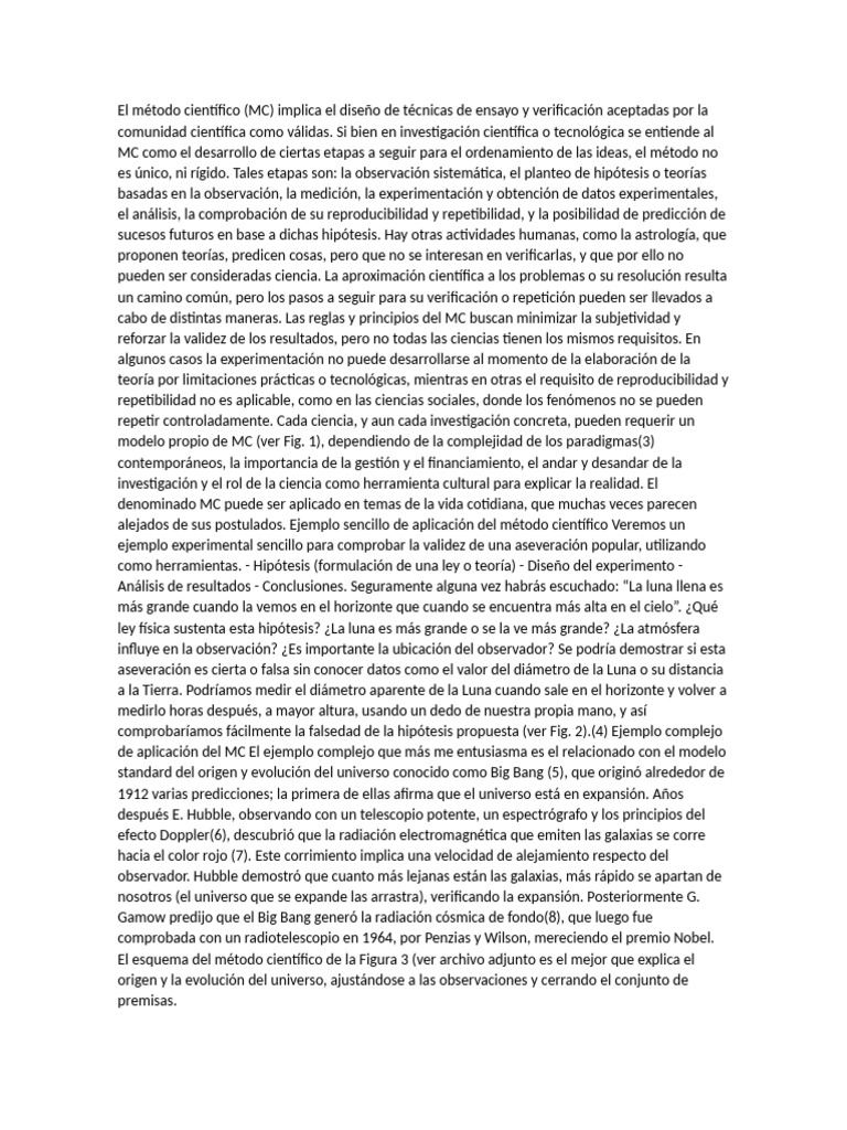 El Método Científico | PDF | Método científico | Universo