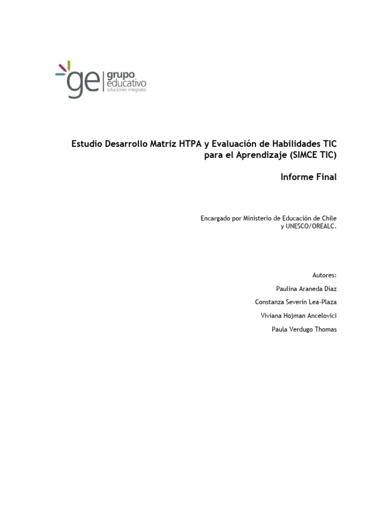 Informe Final Estudio Matriz HTPA | PDF | Plan de estudios | Aprendizaje