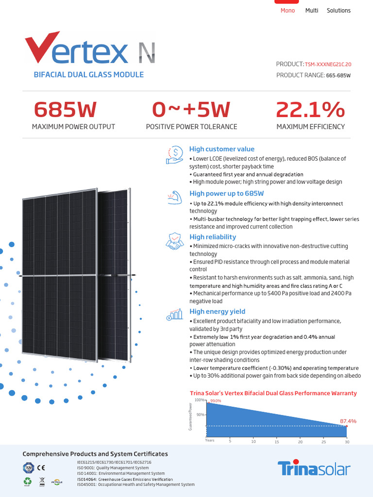 Vertex NEG21C.20 EN 2022 Aus A Web | PDF | Photovoltaics | Solar Panel