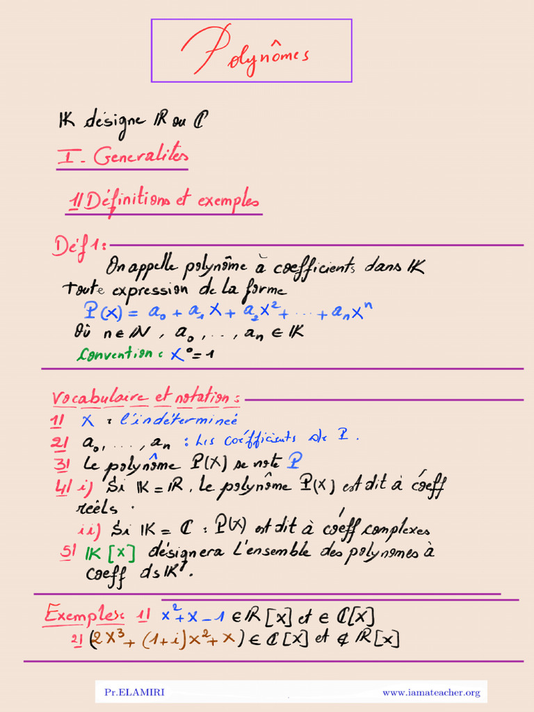 Cours Polynômes | PDF