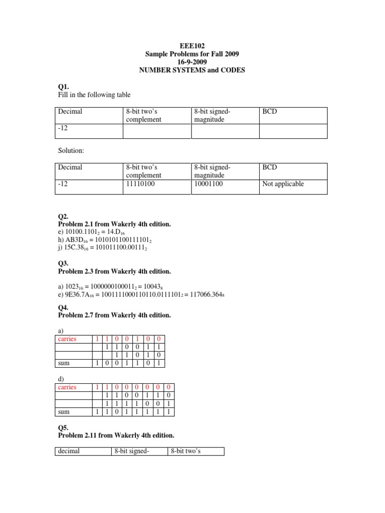 S1 Number Systems and Codes | PDF | Binary Coded Decimal | Theory Of Computation