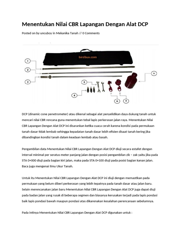 Menentukan Nilai CBR Lapangan Dengan Alat DCP | PDF