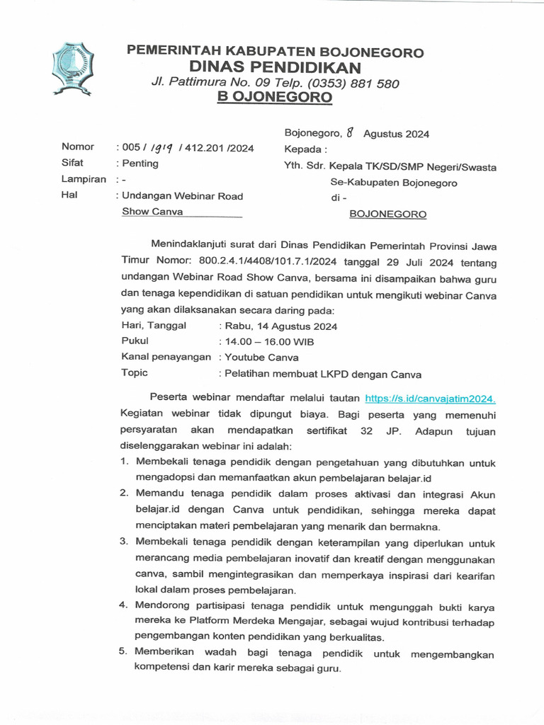 Undangan Webinar Road Show Canva | PDF