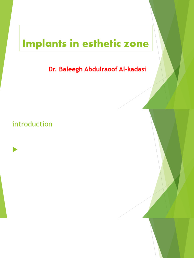 Implant in esthetic zone | PDF | Dental Implant | Periodontology