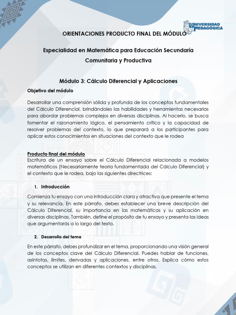 Producto Final de Módulo | PDF | Ensayos | Matemáticas