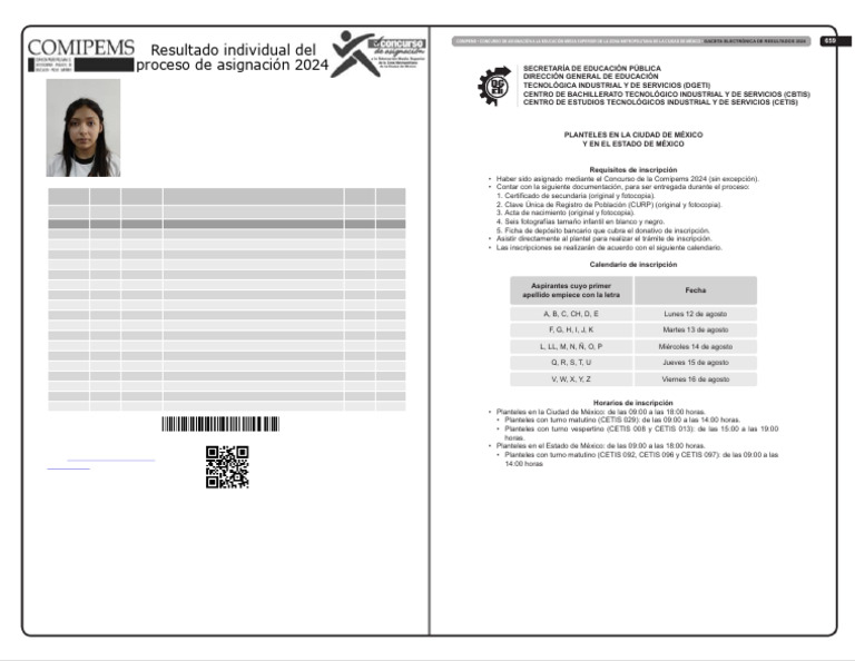 Asignación CETIS 76: Resultados 2024 | PDF | Gobierno | México