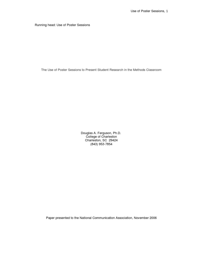 Enhancing Student Research with Poster Sessions | PDF | Classroom ...