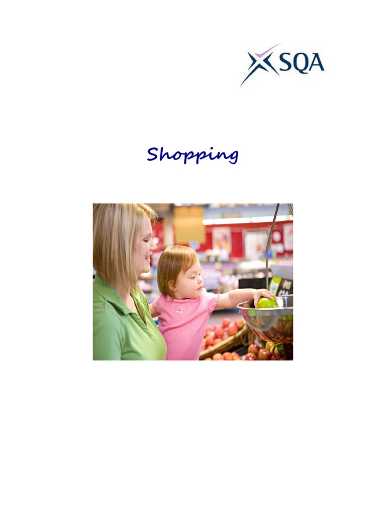 ESOL National 2: Shopping Activities | PDF | English As A Second Or ...