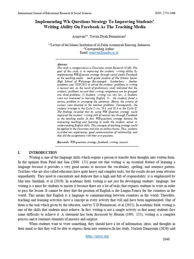 242-Article Text-1654-1-10-20211227 | PDF | Teachers | Social Media