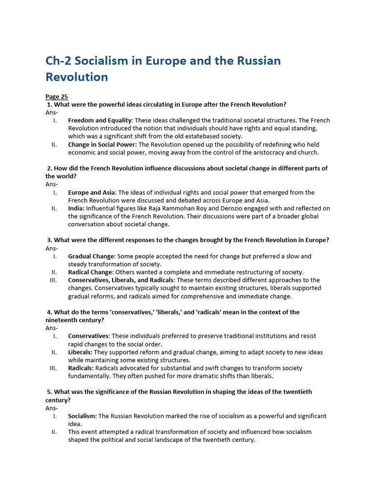 Ch-2 Socialism in Europe and The Russian Revolution | PDF | Vladimir ...